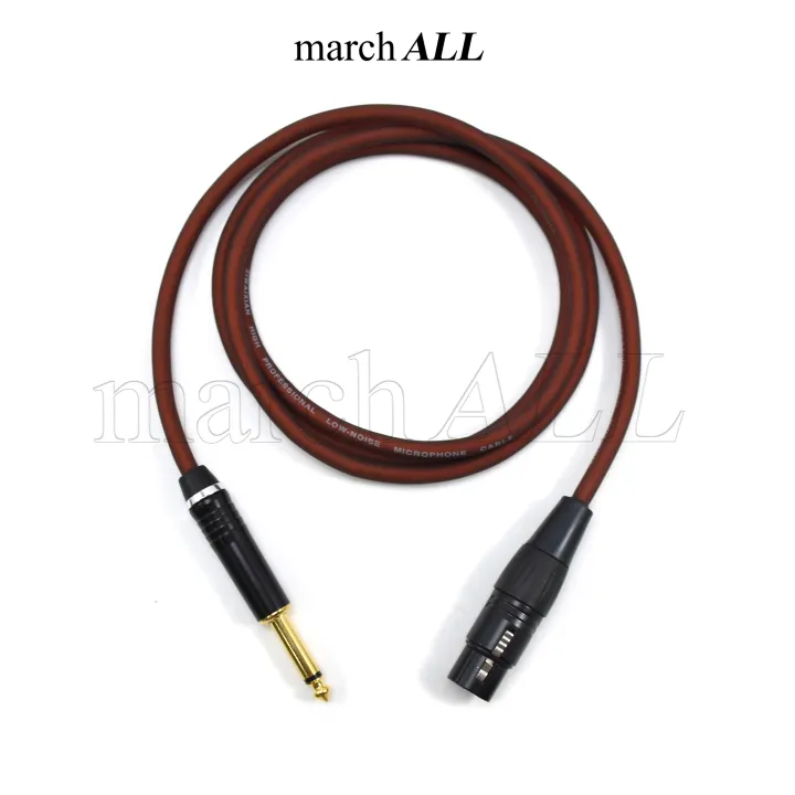 march ALL สายไมโครโฟน สัญญาณเสียง 6.35mm/6.5mm Jack Male To XLR Female Mic Cable 3 PIN ยาว 1.5 ...