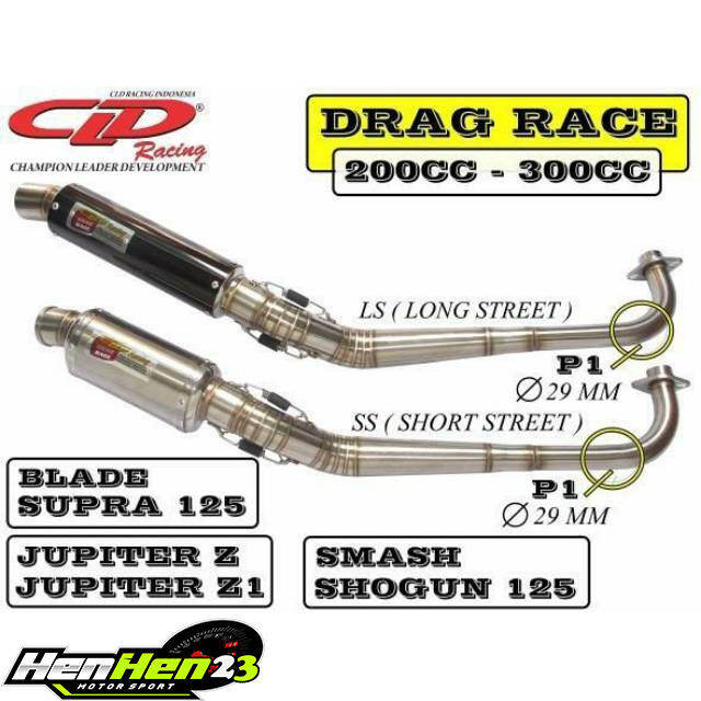 KNALPOT CLD Racing JUPITER BLADE SUPRA KHARISMA UNDERBONE DRAG RACE ...