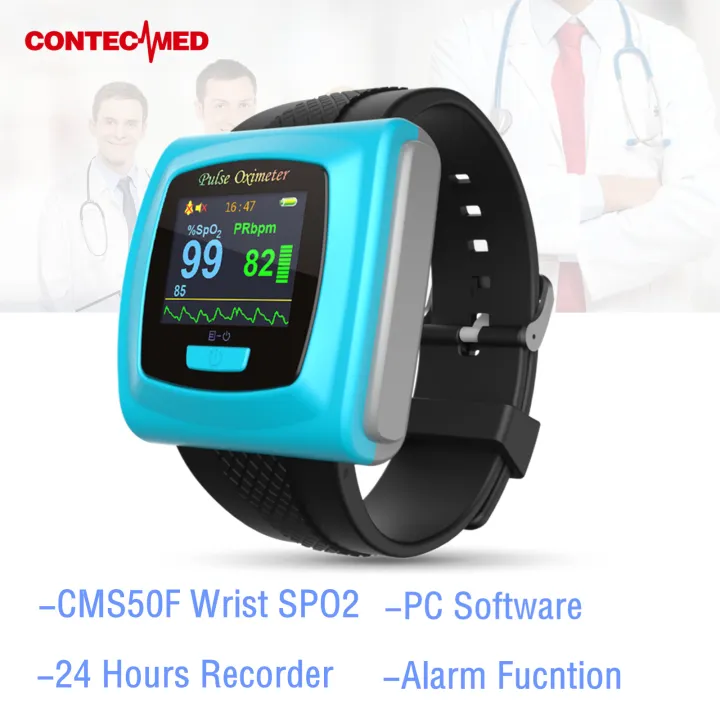 CONTECMED CMS50F Wrist Pulse Oximeter Wearable SPO2 Monitor 24 Hours ...