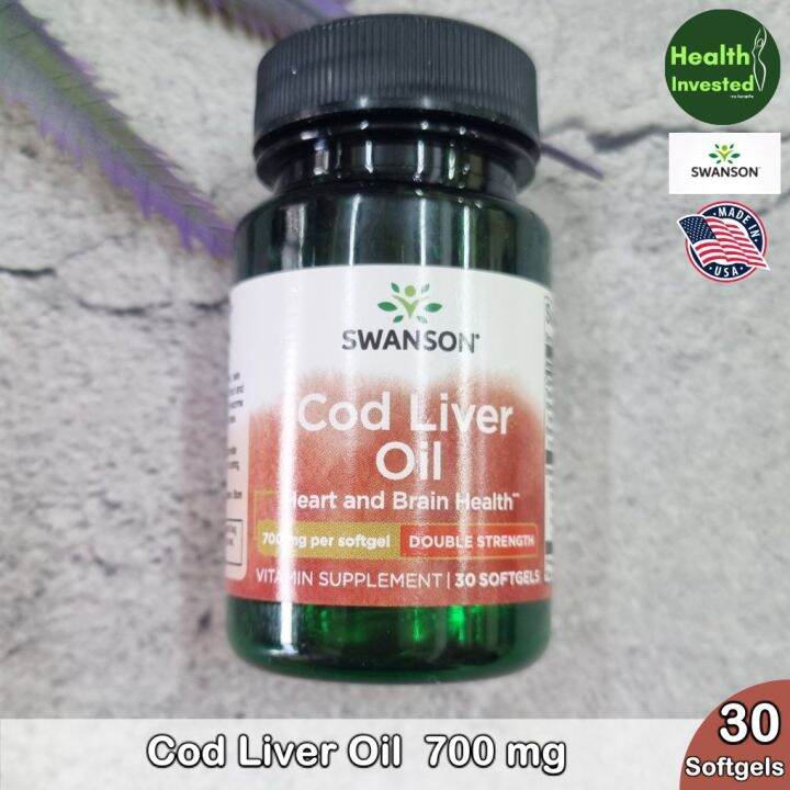 Cod Liver Oil Double Strength 700 mg 30 Softgels น้ำมันตับปลา | Lazada ...