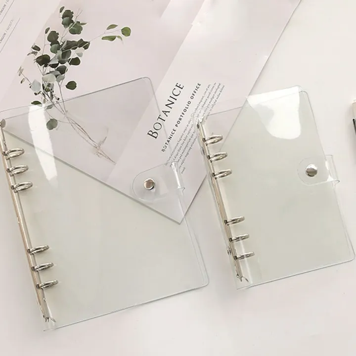 MMLUCK Soft Clear Card Storage Diary Student Button Closure Refillable ...