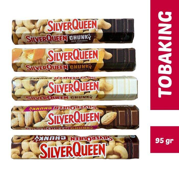 Silverqueen Chunky Bar 95 gr Silver Queen Dark White Cokelat Almond ...