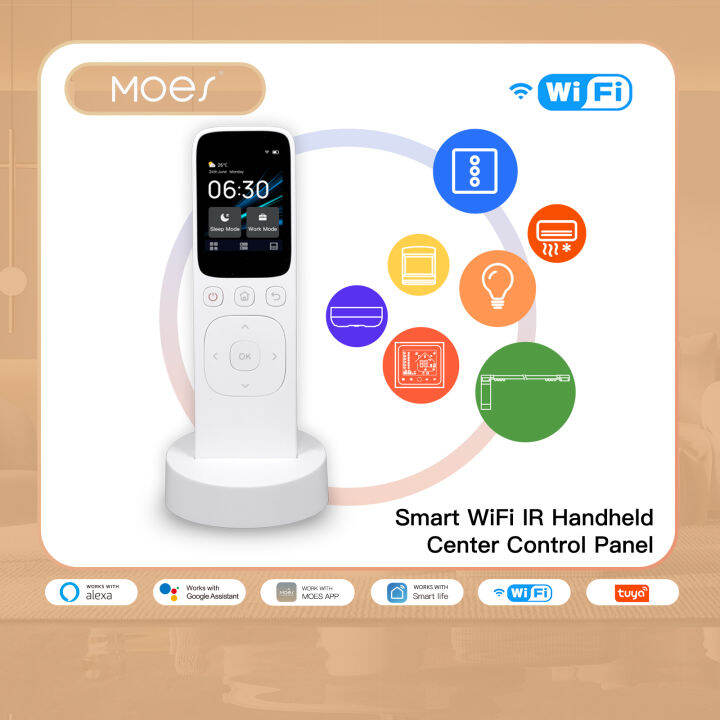 MOES Wifi Tuya Smart Central Control Panel Wireless Touch Screen Handheld IR Remote Controller ...