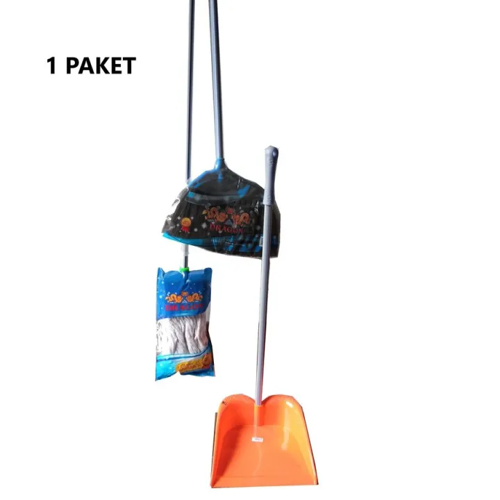 1 Paket alat kebersihan SAPU IJUK HITAM PENGKI FLOREN PEL LANTAI SUMBU ...