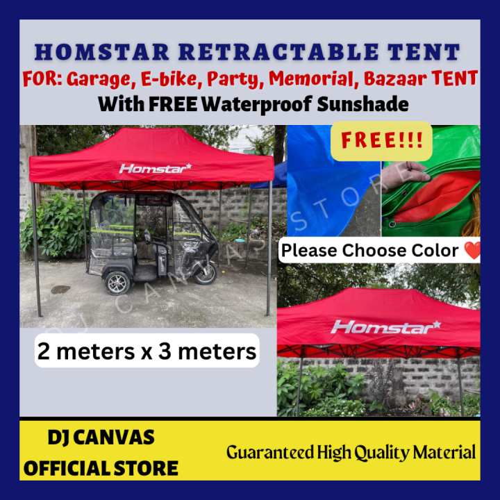 (2m x 3m) HOMSTAR RETRACTABLE TENT COMPLETE SET- BEST FOR GARAGE, E ...
