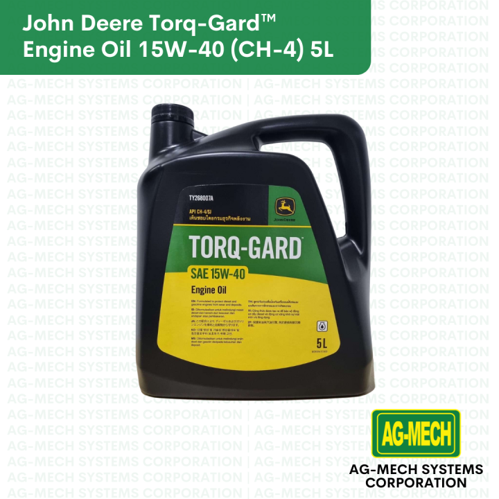 John Deere TY26800: Engine Oil, TORQ-GARD™ Supreme, SAE 15W-40, API CJ ...