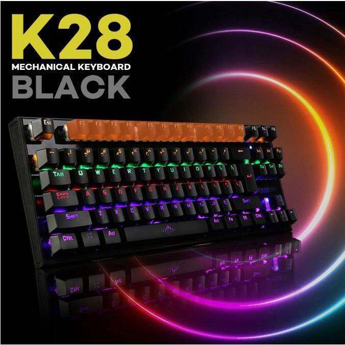 Gaming Keyboard Backlit Mechanical 87 Keys Colorful LED Keyboard ...