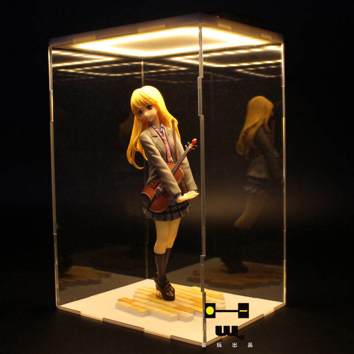 Assembled acrylic hand-made model display box dust box with led light ...