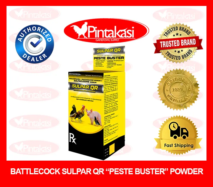 1 box 50 sachets Battlecock USA Sulpar QR 5 grams Powder Peste Buster ...