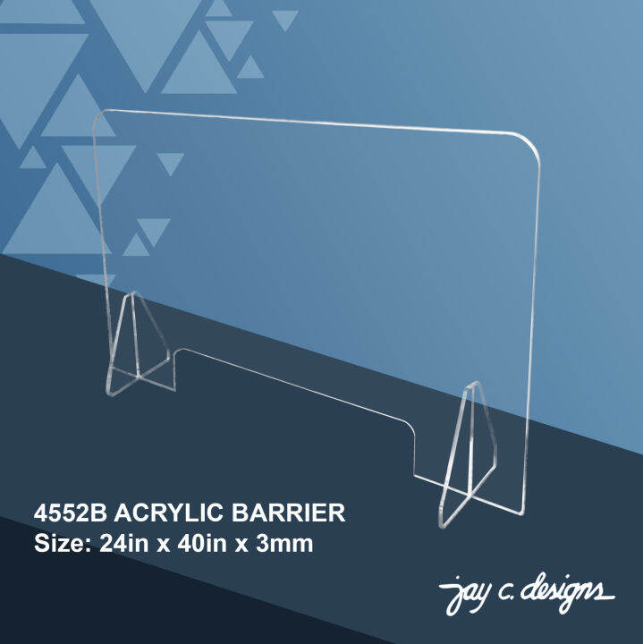 ACRYLIC BARRIER / SHIELD DIVIDER / SNEEZE GUARD Jay C. Designs 4552 24 ...