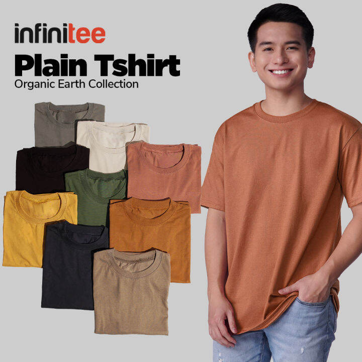 Infinitee Plain Tshirt Round Neck Cotton Shirt Organic Earth Colors Khaki Tan Caramel Brown Clay ...
