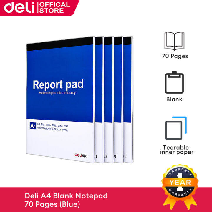 Deli A4 A5 A6 Blank Binder Notebook For School Supplies Blue Memo 70 ...