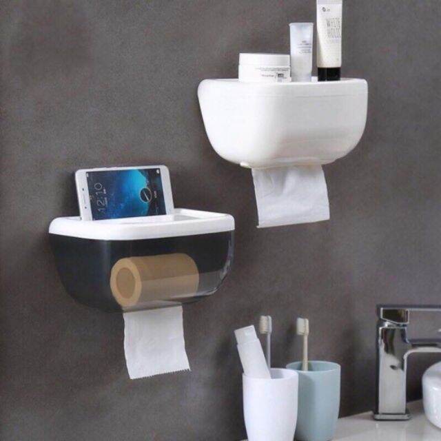 Multipurpose Wall Mount Toilet Tissue Paper Roll Holder Box | Lazada