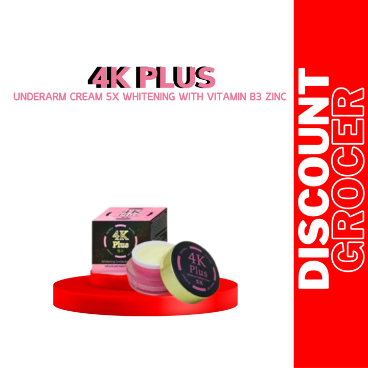Thailand 4K Plus Underarm Cream 5X Whitening with Vitamin B3 Zinc Goji ...