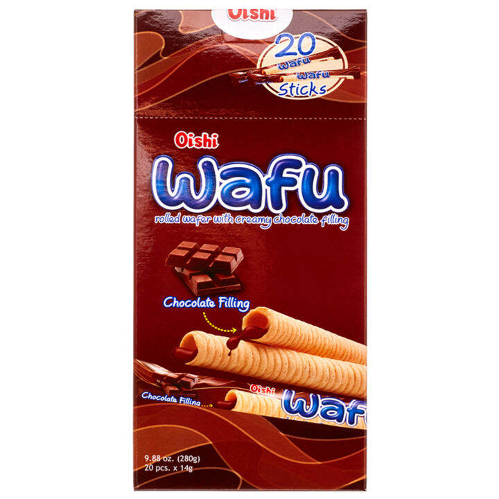 Oishi Wafu Chocolate Filling Rolled Wafer 280g | Lazada PH