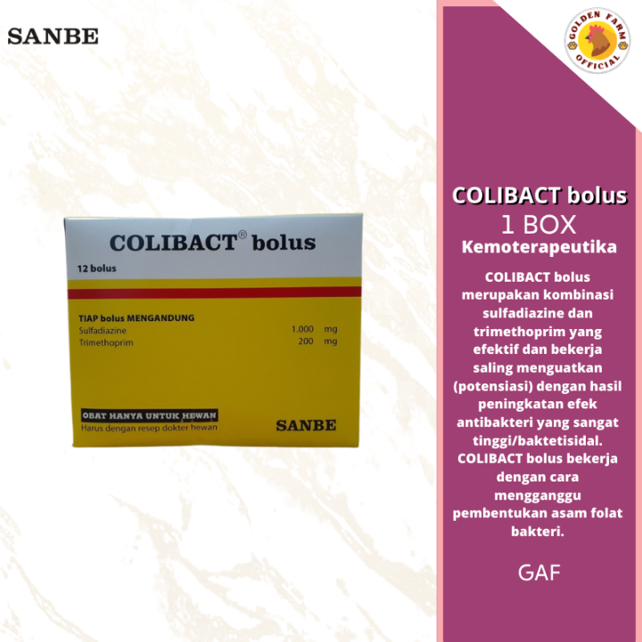 COLIBACT BOLUS 1 BOX ISI12 BOLUS OBAT HEWAN BATUK PILEK MENCRET SAPI ...