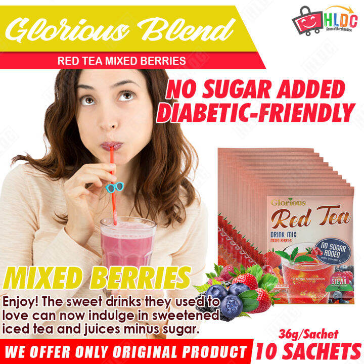 Glorious Blend Red Tea with Mixed Berries 10 Sachets with Stevia ...