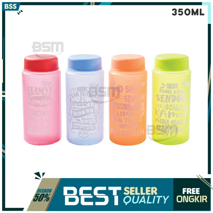 BOTOL MINUM PLASTIK MURAH BANGET ADA TULISAN QUOTE KEREN / BOTOL AIR ...