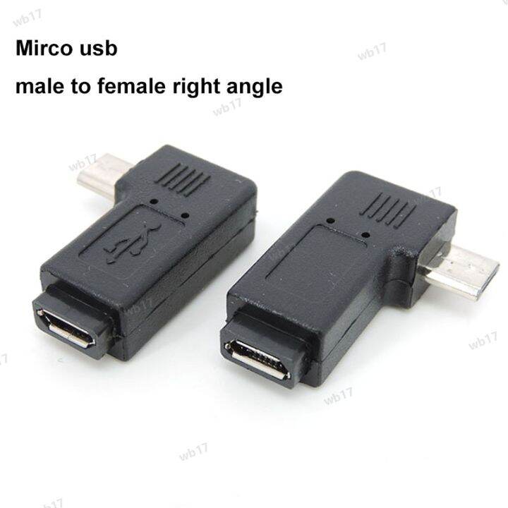 90 Degree Left Right Angled Micro USB female to Male Data Sync Adapter ...