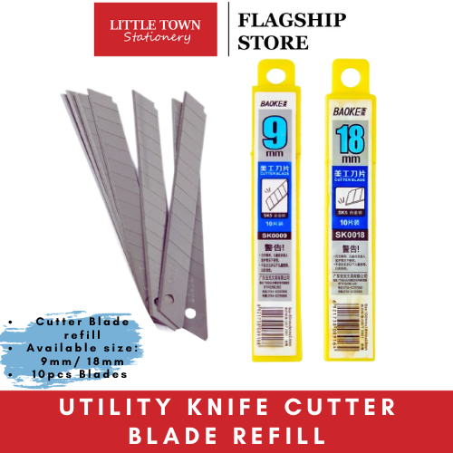 Utility Knife Cutter Blade Refill 10pcs per set 9mm/18mm | Lazada PH