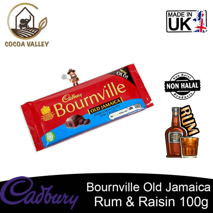 Cadbury UK Bournville Old Jamaica Rum & Raisin Dark Chocolate 100g ...