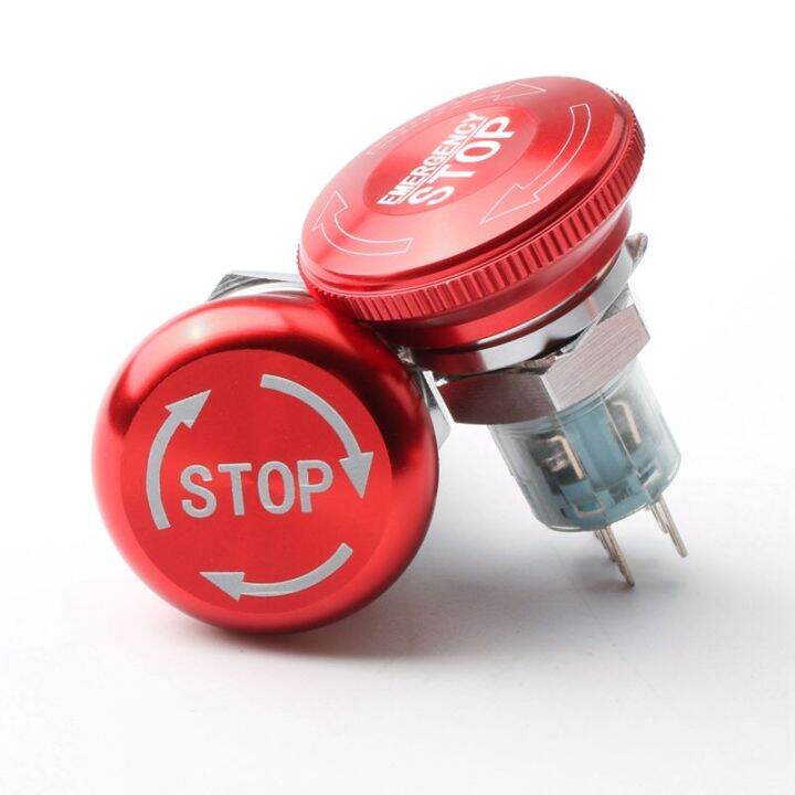 【CW】 16mm 19mm 22mm 2NO 2NC Waterproof Metal Latching Emergency STOP Mushroom Push Button Switch ...