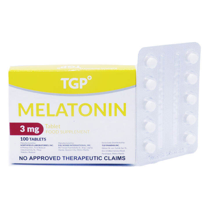 TGP Melatonin 3mg 1 Box (100 tablets) aids in sleep regulation | Lazada PH