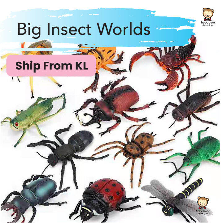 7cm-13cm Big Detail Bugs Serangga Mainan Besar Big Insect Toys ...