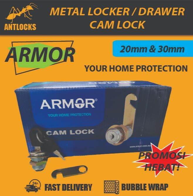 Kunci Drawer Cam Lock ARMOR Kunci Peti Surat 20mm 30mm / Cabinet Lock ...