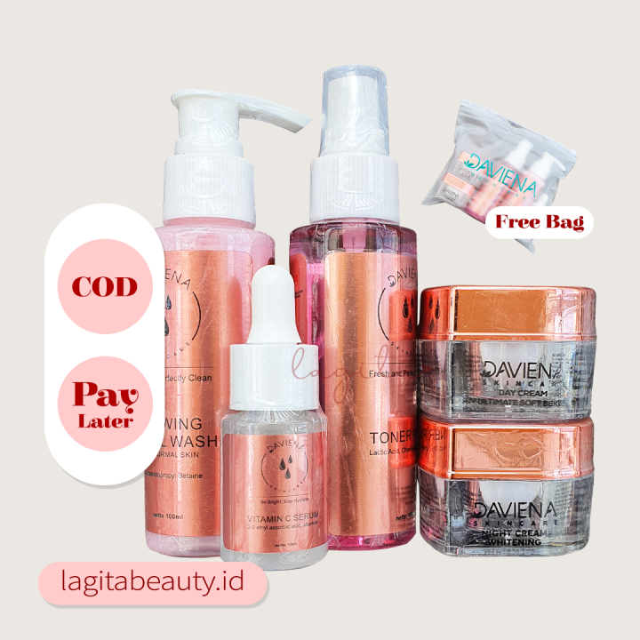 Daviena Skincare Glowing Series Paket Anti Kusam Mencerahkan Wajah 5 ...
