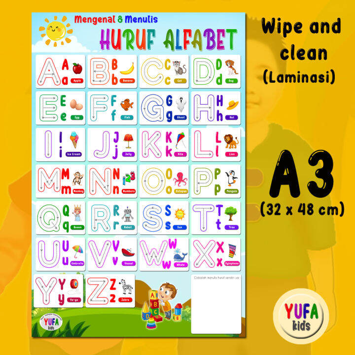 034 Poster menulis huruf - Poster Edukasi Anak - Poster belajar anak ...