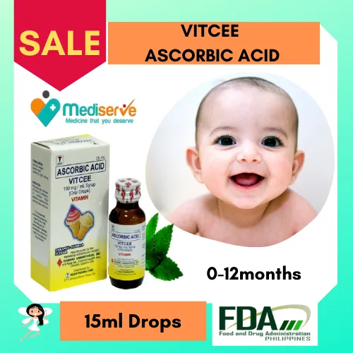 VITCEE Ascorbic Acid/ Vitamin C Drops 15ml /Caramel-Vanilla Flavor/FDA ...