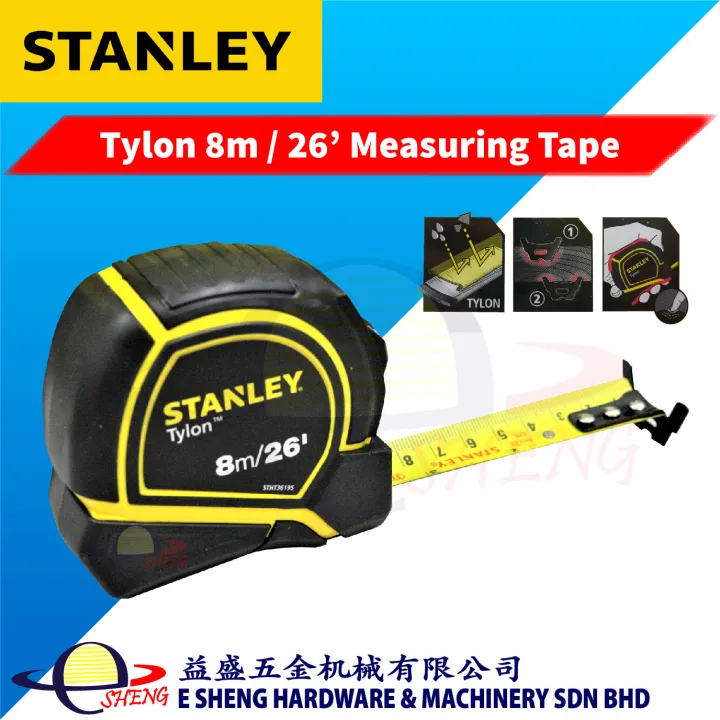 Stanley 8m / 26ft Tylon Measuring Tape / 8m 26 FT Pita Pengukur ...