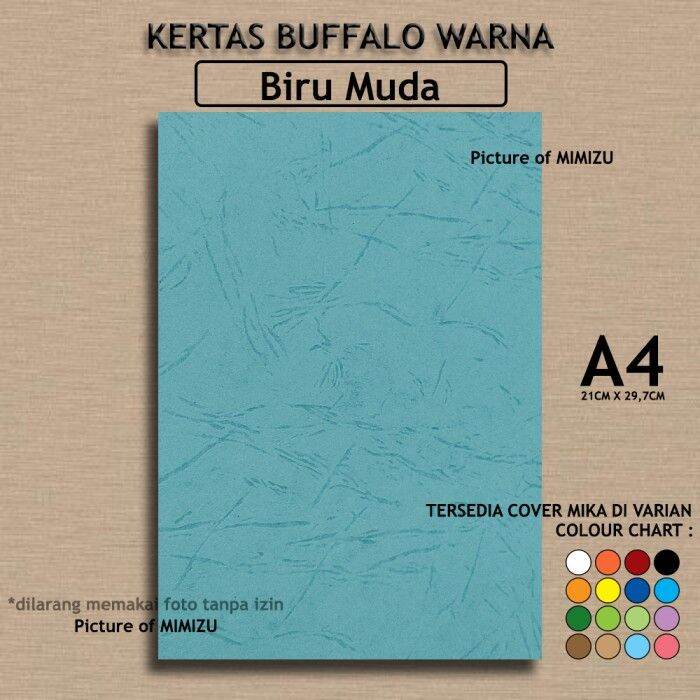 Kertas Buffalo A4 BIRU SEDANG Corak Embos Cover JILID SAMPUL | Lazada Indonesia