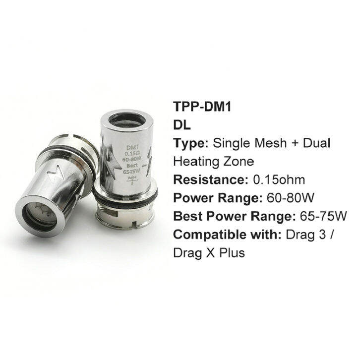 Original 3pieces TPP DM1 replace Mesh Coils 0.15ohm Resistance DL Coil 60-80W for VOOPOO Drag 3 ...