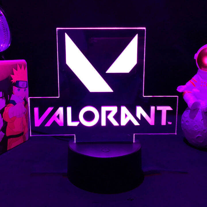 เกม Valorant 3d ไฟ Led สำหรับเด็กห้องนอนตกแต่งเกมเมอร์ของขวัญวันเกิด ...