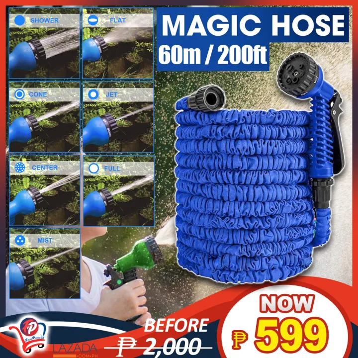 Magic Hose 60m 200ft Expandable Flexible Plastic Hose With Spray Gun ...