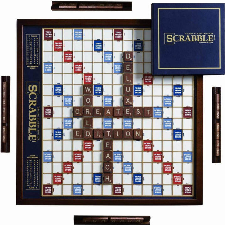 Winning Solutions Inc Scrabble Deluxe Edition with Rotating Wooden Game ...