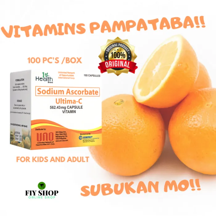 Original 1st Health UNO Ultima C 100 capsules Sodium Ascorbate Vitamins ...
