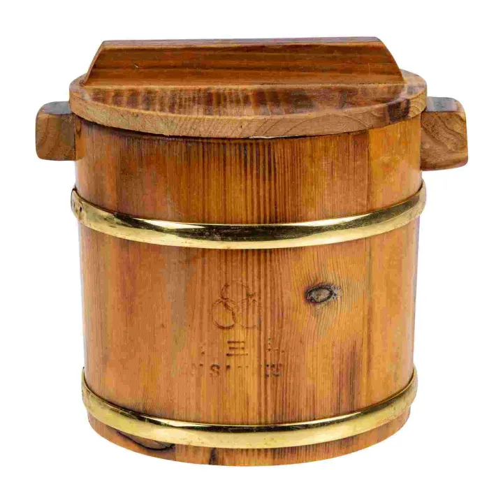 Wood Rice Bucket Cooking Steamer Wooden Steamed Cask Japanese Sushi ...