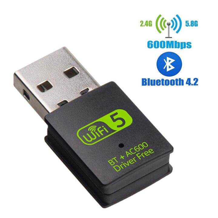 USB Wifi 5 Adapter 600Mbps Dual Band 2.4/5Ghz Wireless External ...