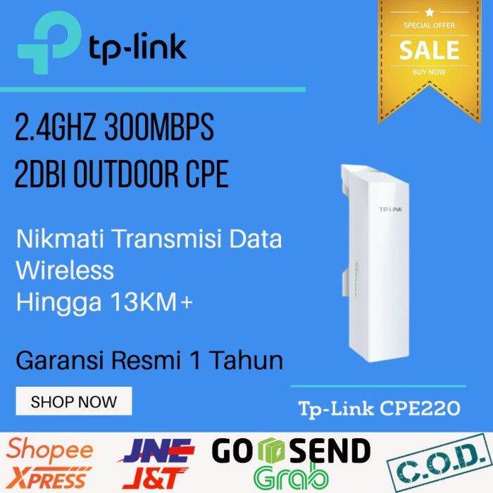 TP-Link TPLINK CPE220 2.4GHz 300Mbps 12dBi Outdoor CPE | Lazada Indonesia