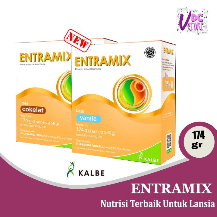ENTRAMIX 174 gr- Coklat & Vanila - Susu Tinggi Protein - Susu Lansia ...