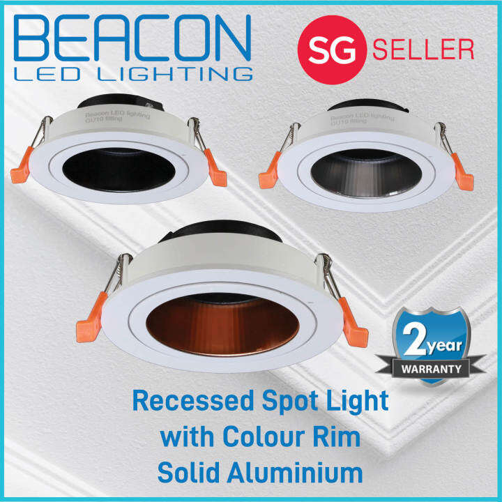 Beacon LED (Classic Colour Rim) Single Recessed Spotlight / Downlight ...