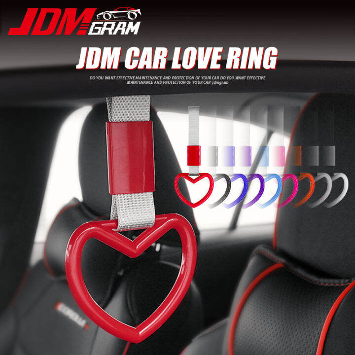 JDM Love Car Hanging Ring Heart Decoration Universal Tsurikawa Pendant ...