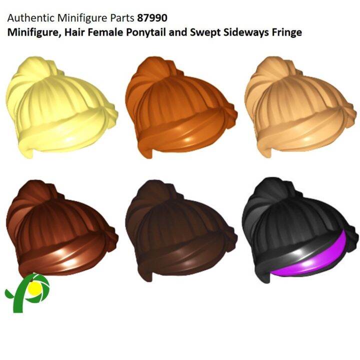 LEGO Minifigure 87990 Hair Female Ponytail and Swept Sideways Fringe ...