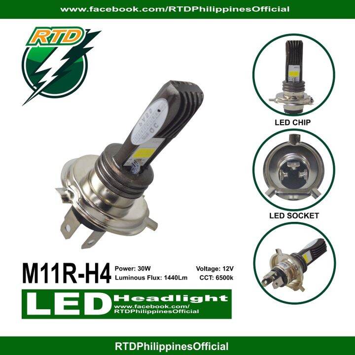 Original RTD Rayton LED Headlight M11R H4 (LEH41R) Super White | RTD ...