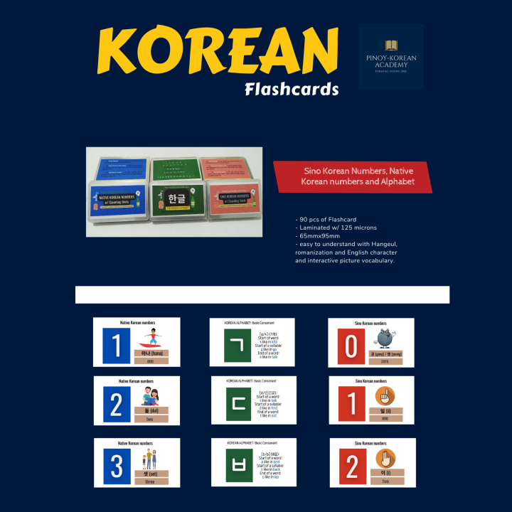 KOREAN FLASHCARD: ALPHABET AND NUMBERS BUNDLE | Lazada PH