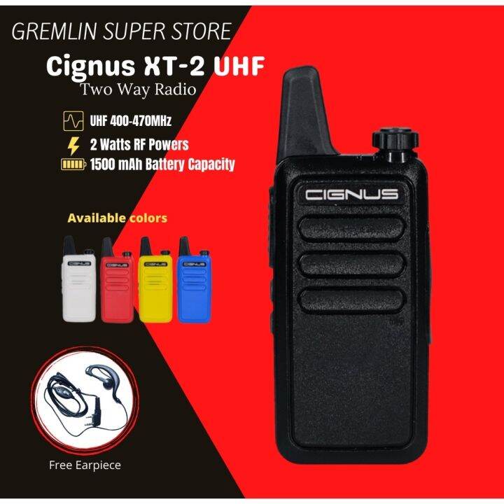 Cignus XT2 UHF two way portable radio walkie talkie (Blue Black Red ...