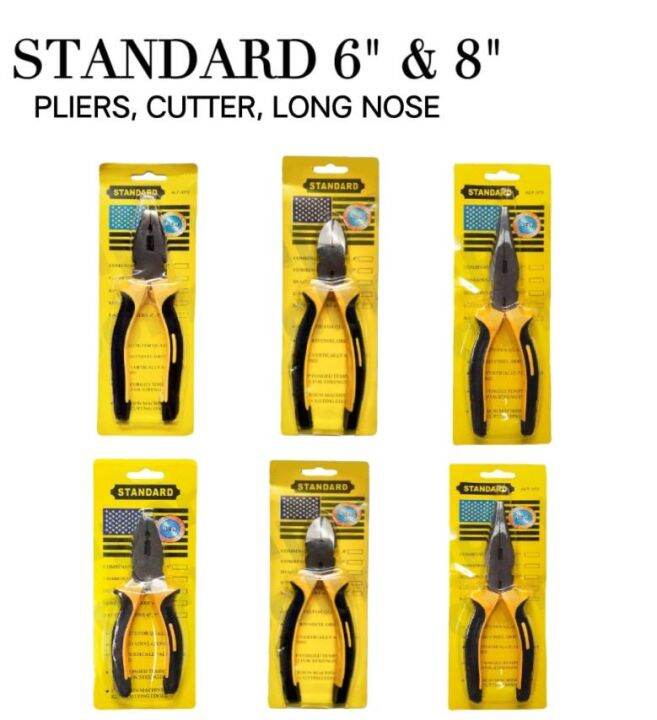 STANDARD PLIERS , CUTTER , LONGNOSE 6"-8" HEAVYDUTY | Lazada PH